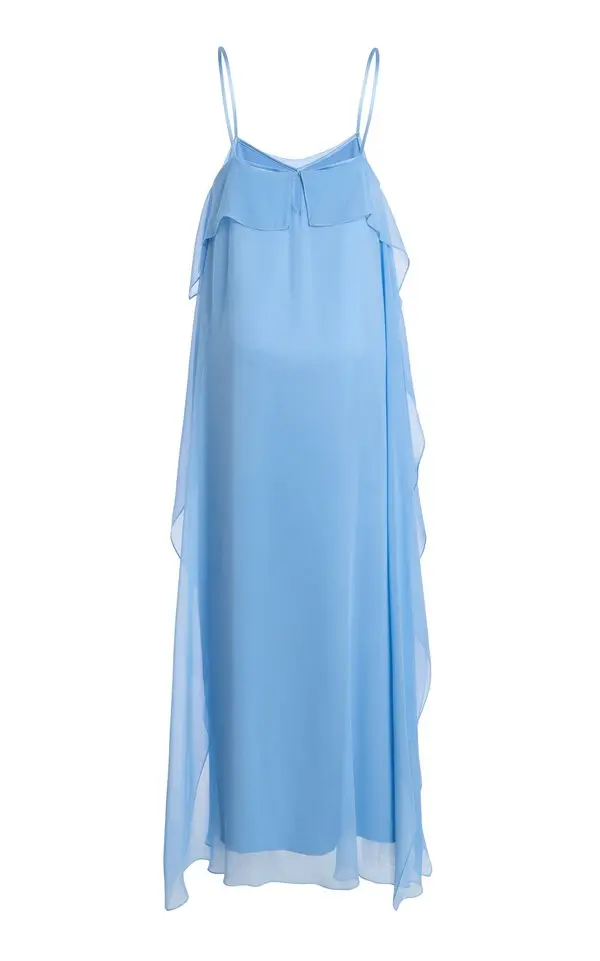 Prabal Gurung Chiffon-cotton Handkerchief Slip Dress - Blue