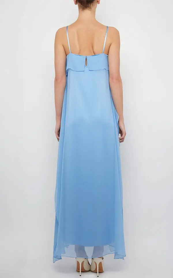 Prabal Gurung Chiffon-cotton Handkerchief Slip Dress - Blue