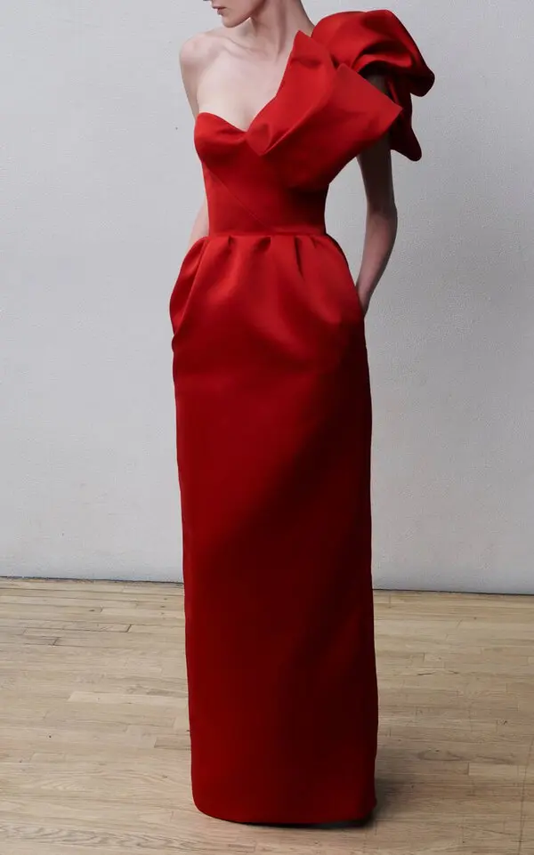 Prabal Gurung One-shoulder Satin Gown