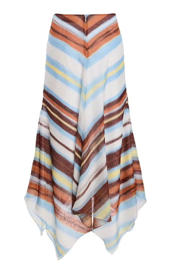 Prabal Gurung Layered Chiffon Handkerchief Midi Skirt