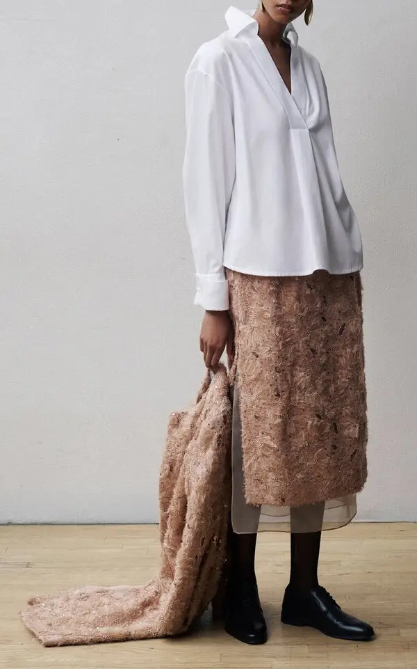 Prabal Gurung Embroidered Organza Car Coat