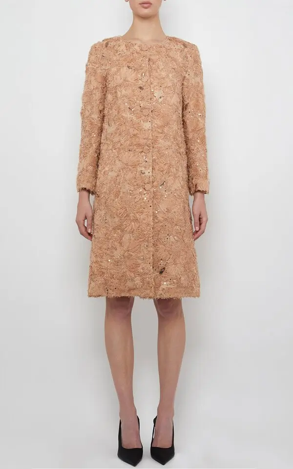 Prabal Gurung Embroidered Organza Car Coat