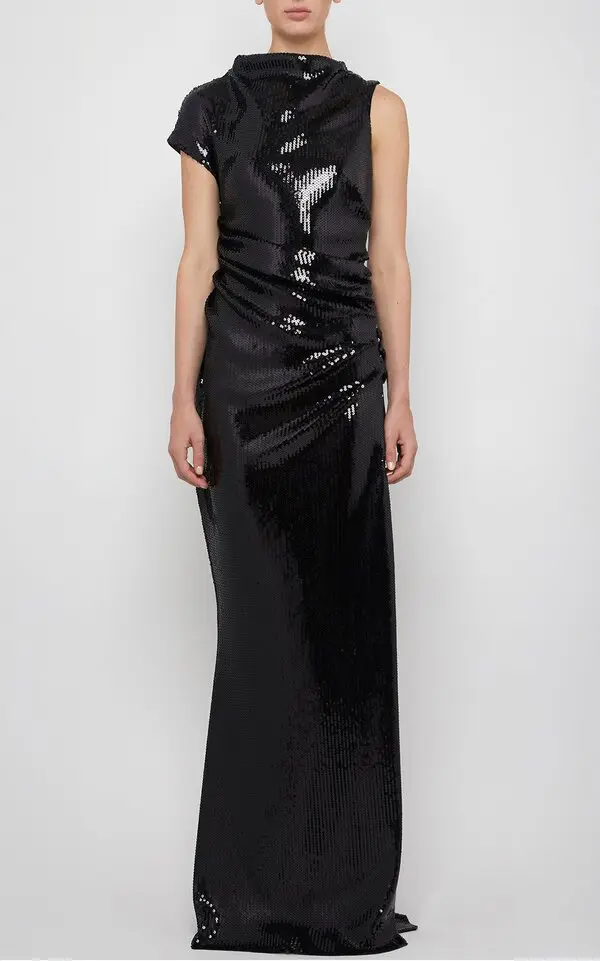 Prabal Gurung Asymmetrical Stretch Sequined Gown
