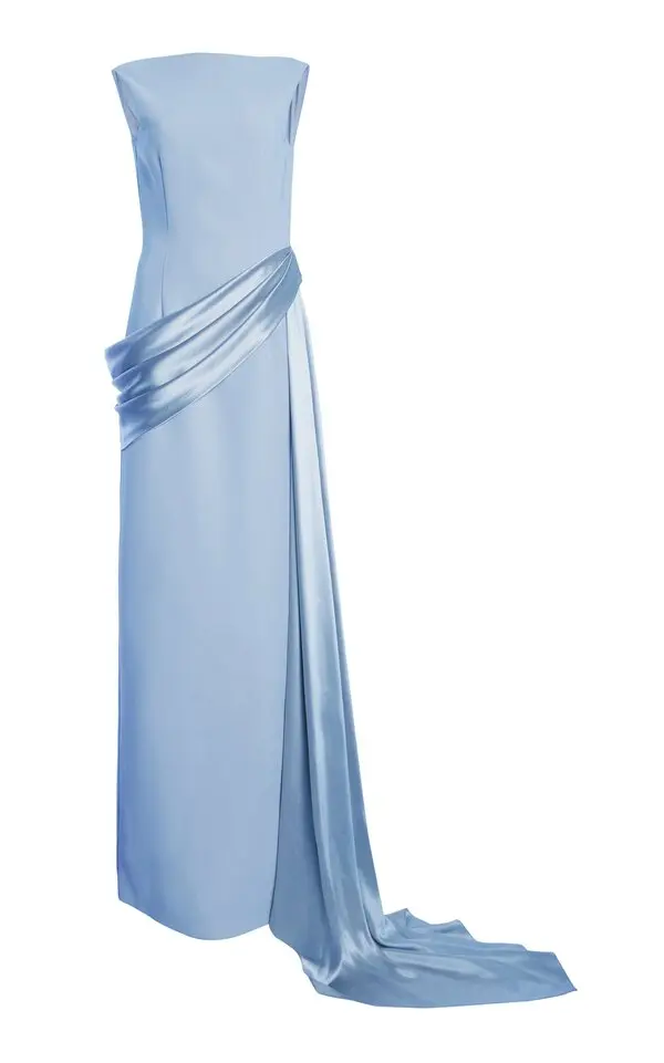 Prabal Gurung Satin-crepe Sheath Gown - Light Blue