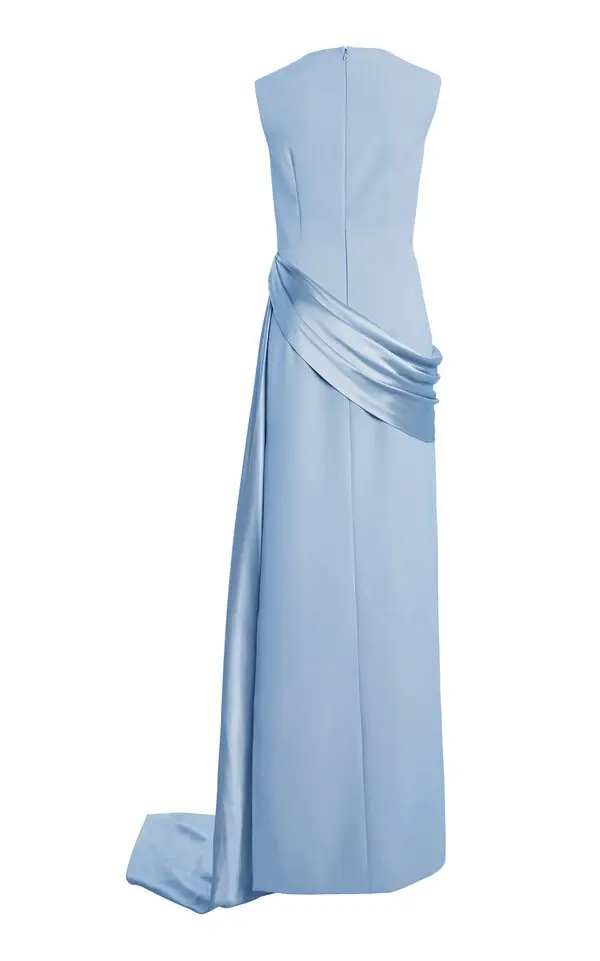 Prabal Gurung Satin-crepe Sheath Gown - Light Blue