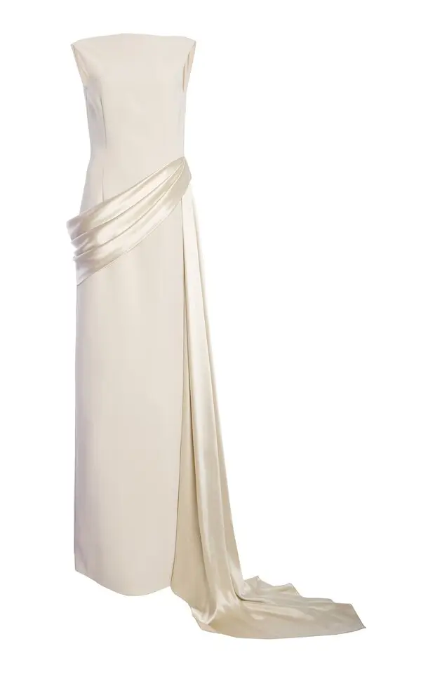 Prabal Gurung Satin-crepe Sheath Gown - Neutral
