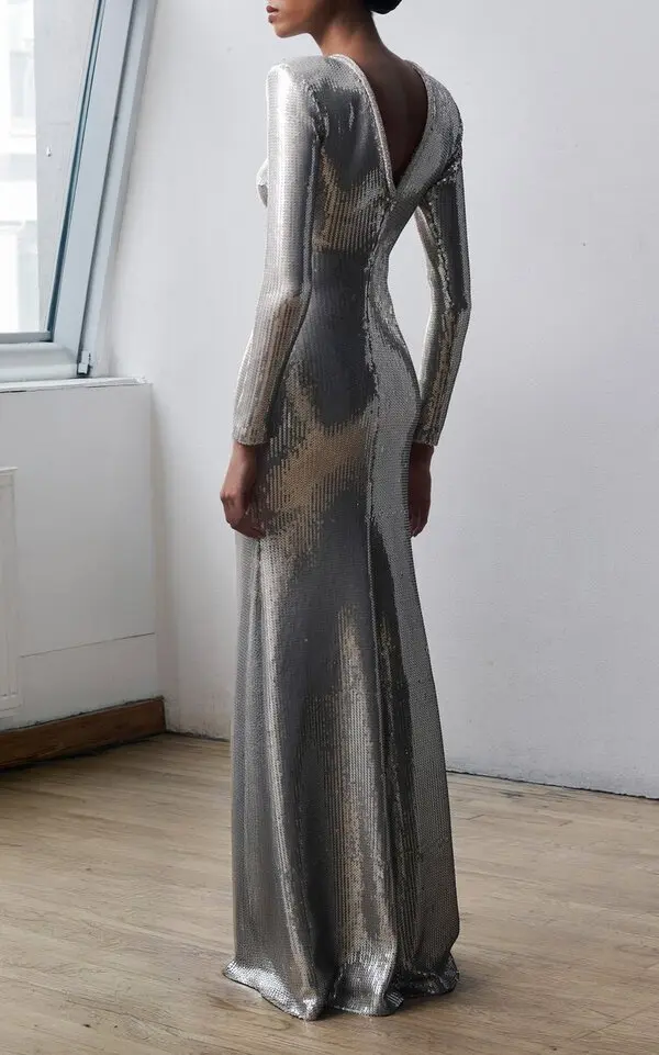 Prabal Gurung Stretch Sequined Gown