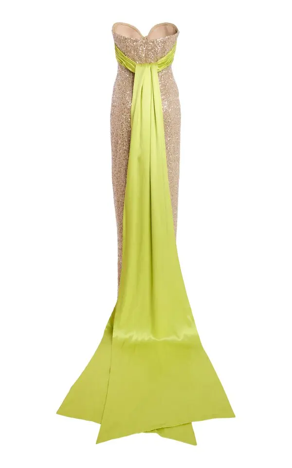 Prabal Gurung Bow-detailed Sequined Column Gown