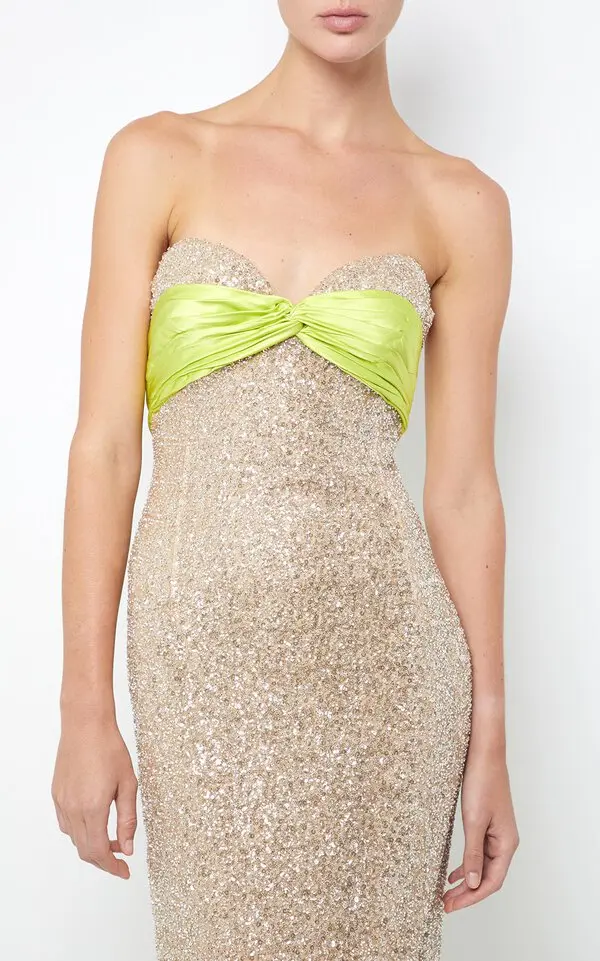 Prabal Gurung Bow-detailed Sequined Column Gown