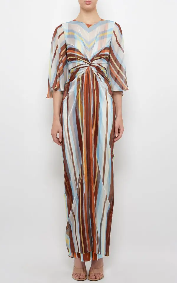 Prabal Gurung Twisted Chiffon Maxi Dress