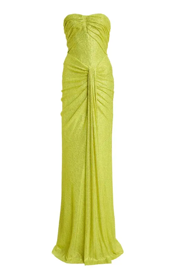 Prabal Gurung Strapless Crystal-embellished Tulle Gown - Yellow