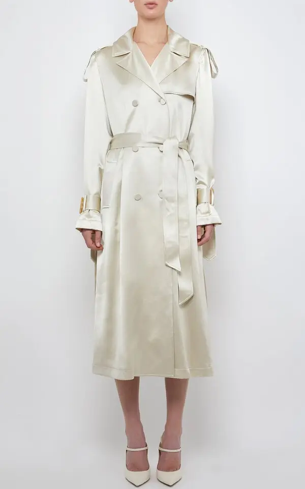 Prabal Gurung Satin Trench Coat