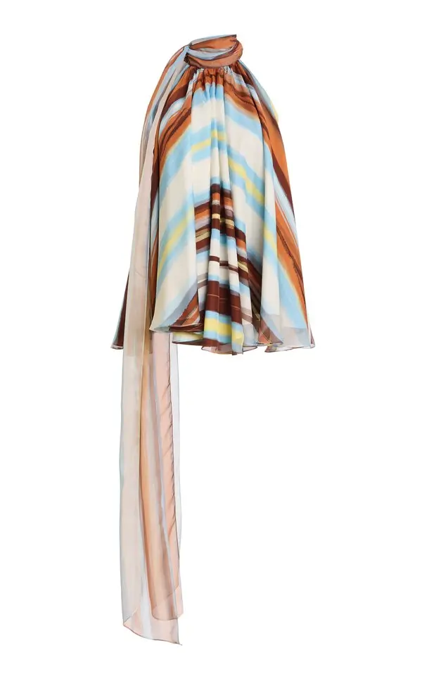 Prabal Gurung Chiffon-cotton Halter Top