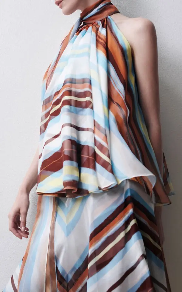 Prabal Gurung Chiffon-cotton Halter Top