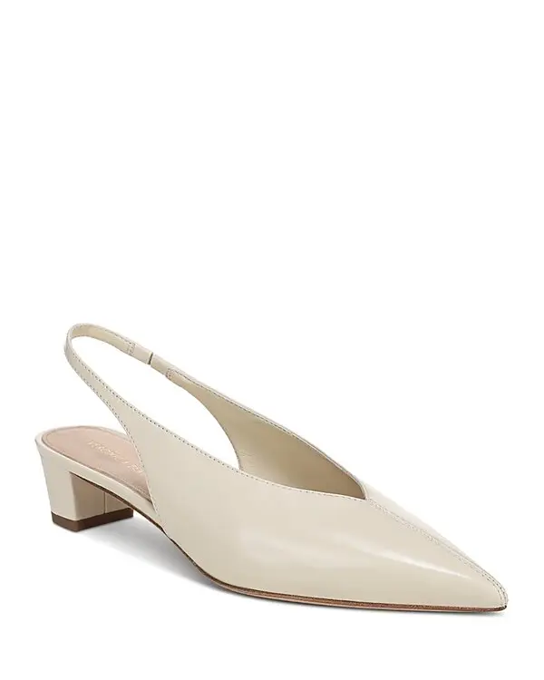 Veronica Beard Pamela Leather Slingback Pumps - Limestone
