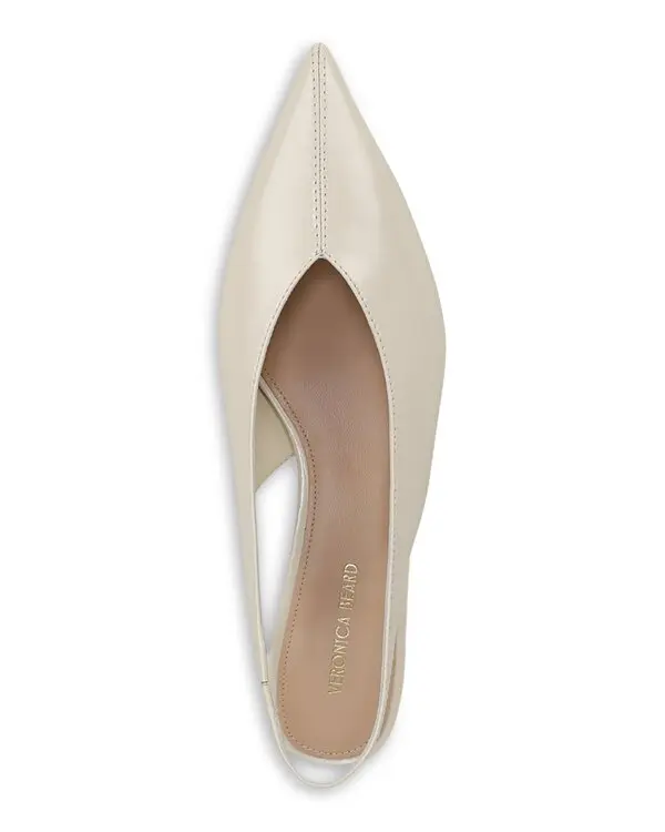 Veronica Beard Pamela Leather Slingback Pumps - Limestone