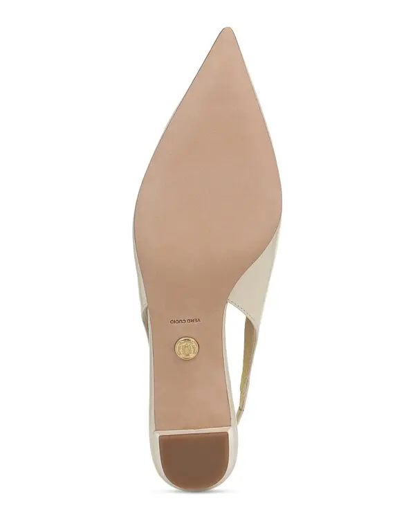 Veronica Beard Pamela Leather Slingback Pumps - Limestone