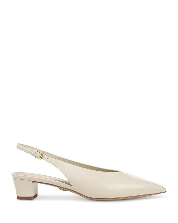 Veronica Beard Pamela Leather Slingback Pumps - Limestone
