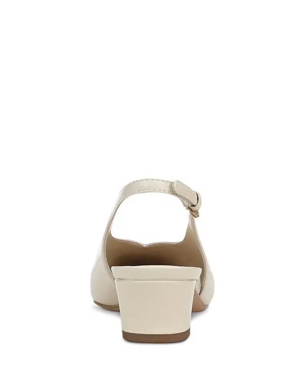 Veronica Beard Pamela Leather Slingback Pumps - Limestone