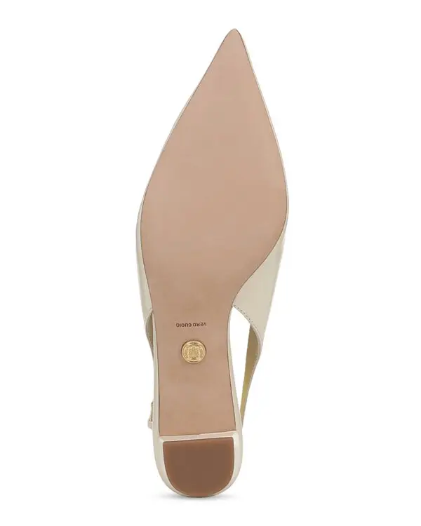 Veronica Beard Pamela Leather Slingback Pumps - Limestone