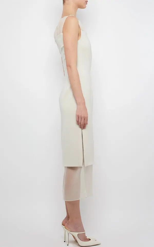 Prabal Gurung Stretch Crepe-organza Midi Dress