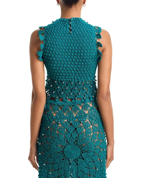 Rabanne Beaded Crochet Top