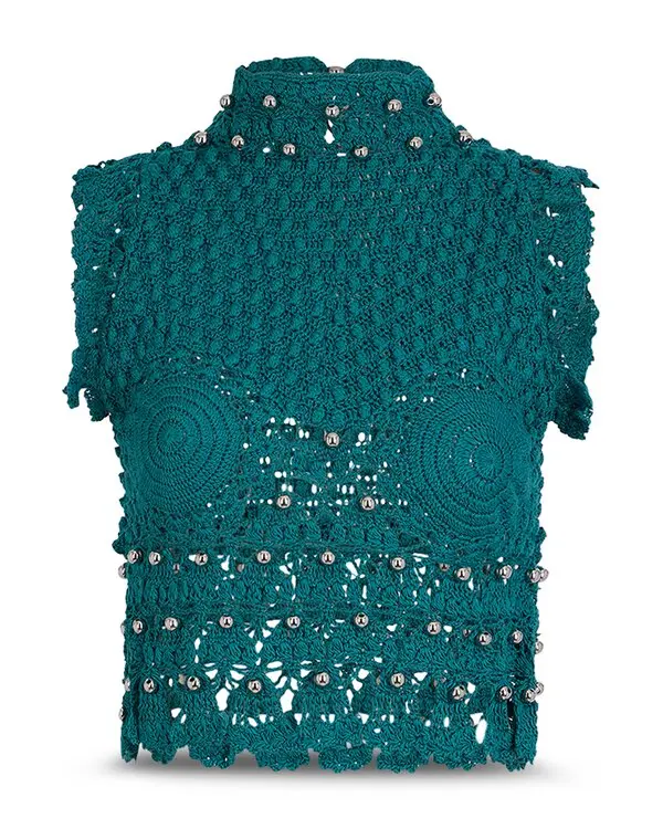 Rabanne Beaded Crochet Top