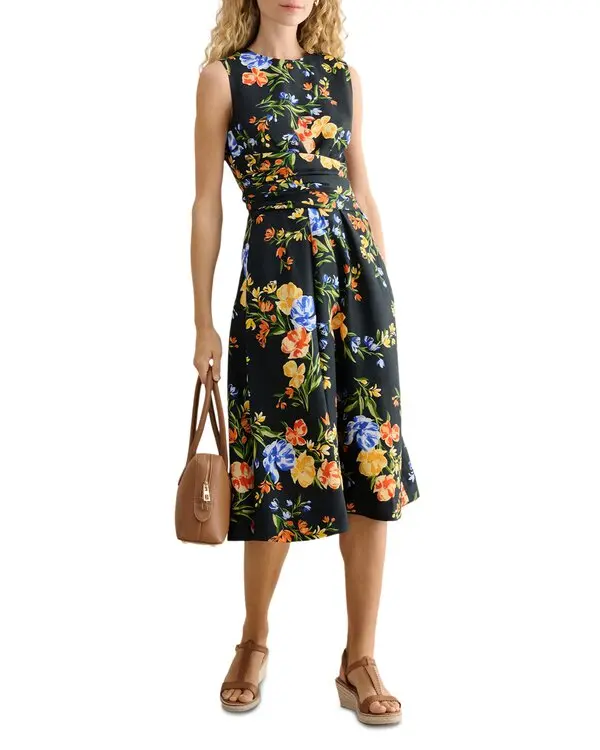 HOBBS LONDON Petite Floral Linen Dress