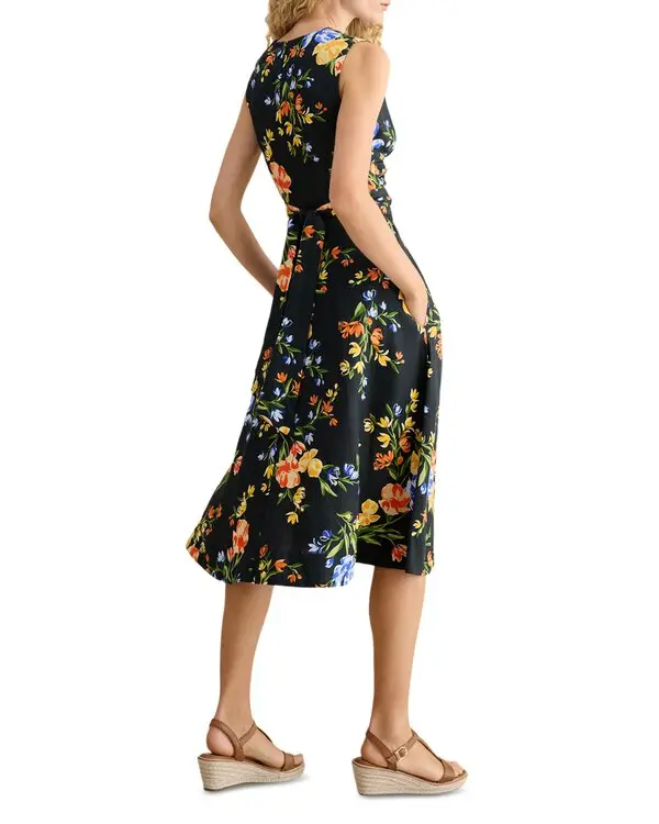 HOBBS LONDON Petite Floral Linen Dress