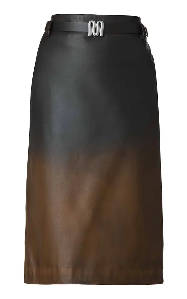 Monse Ombre Leather Midi Skirt