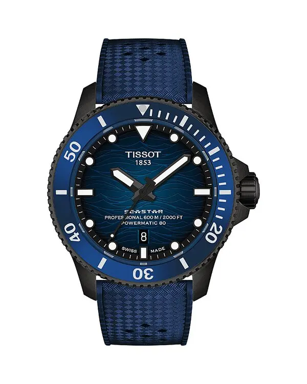 TISSOT Seastar Professional Powermatic 80 Watch - Blue Gradient