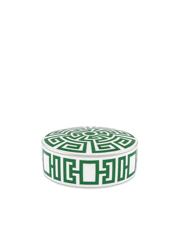 GINORI 1735 Labirinto Round Box With Cover - Green
