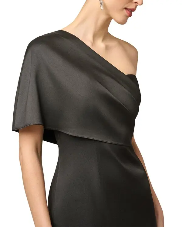 Aidan Mattox Stretch Mikado One Shoulder Dress