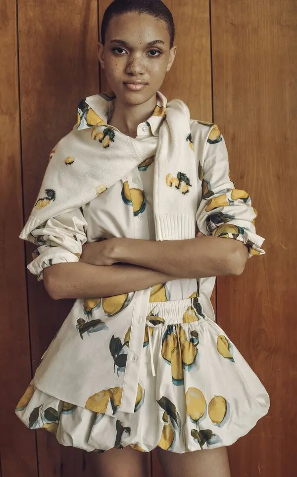 Monse Lemon Intarsia-knit Merino Wool Cardigan