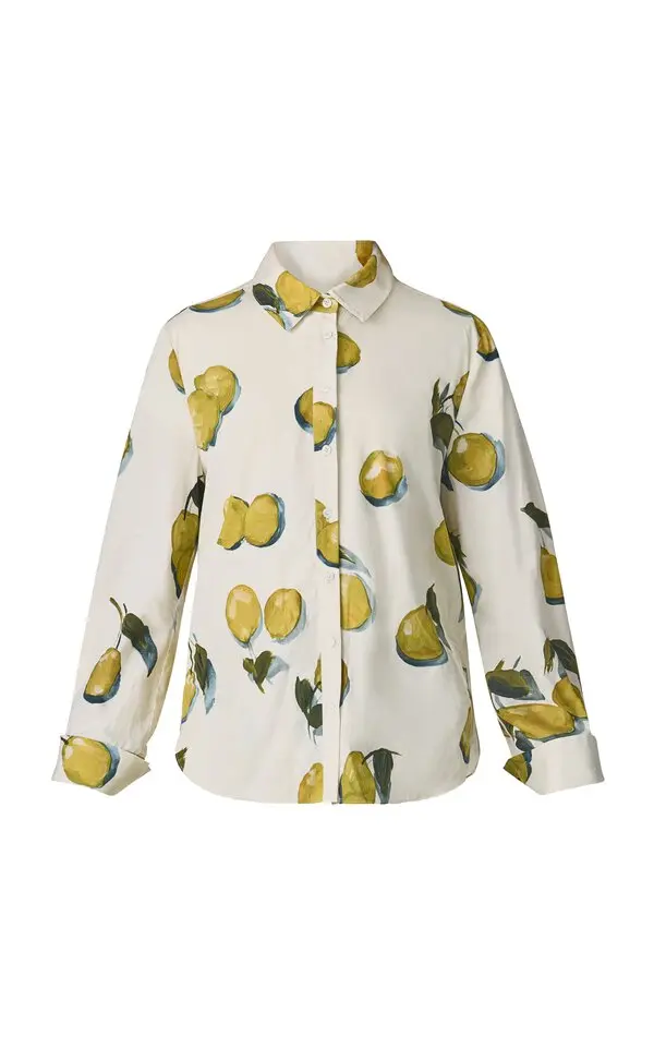 Monse Lemon-print Stretch-cotton Button-up Shirt - Multi