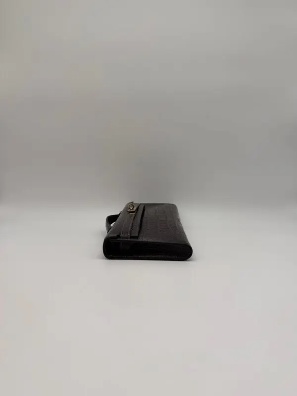 Hermès Kelly Handbag In Graphite Matt Porosus Leather With Permabrass Hardware - Grey