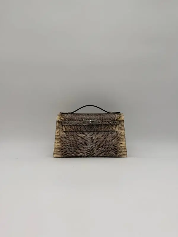Hermès Kelly Lizard Ombre Palladium Hardware - Brown