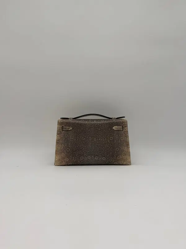 Hermès Kelly Lizard Ombre Palladium Hardware - Brown