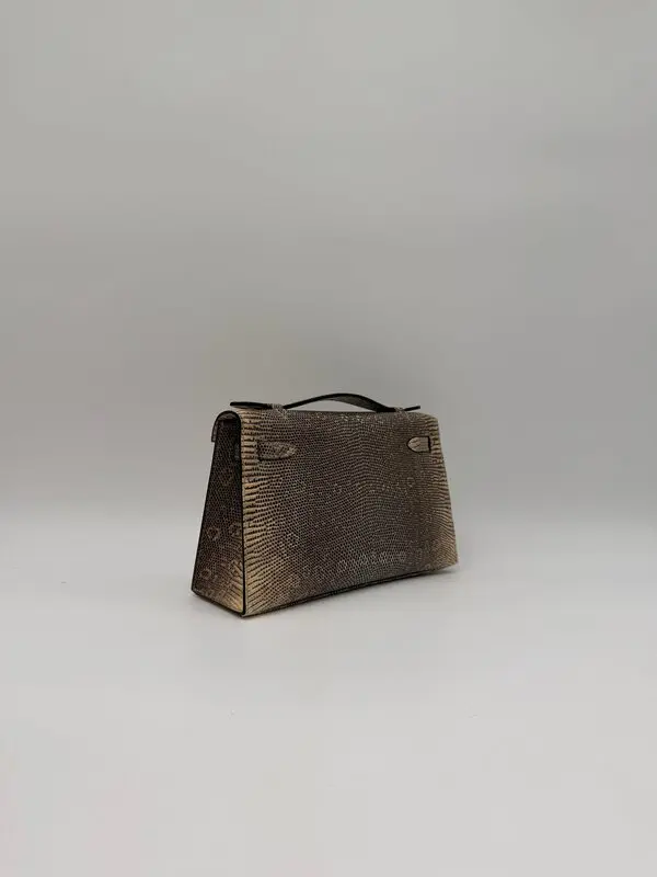 Hermès Kelly Lizard Ombre Palladium Hardware - Brown