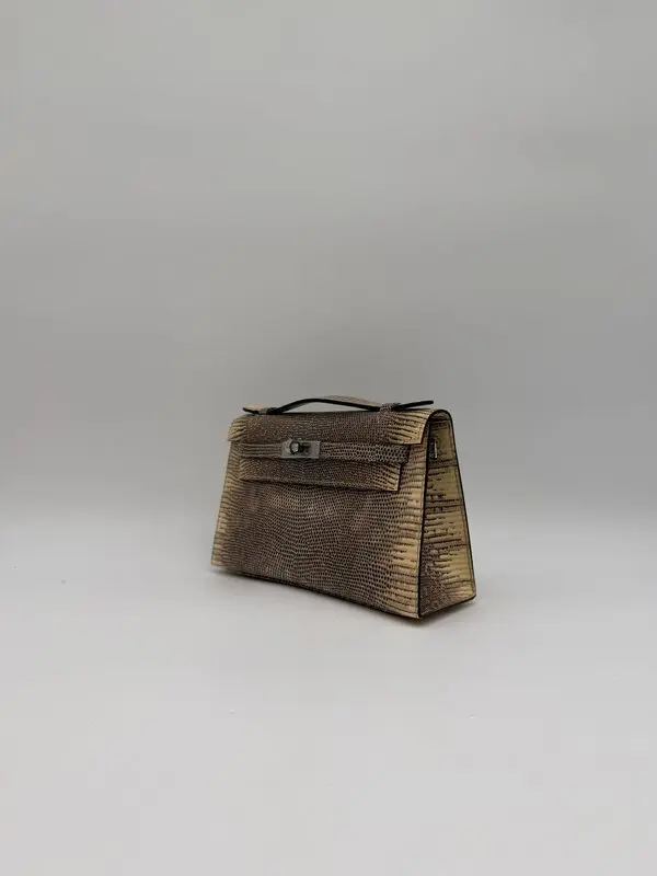 Hermès Kelly Lizard Ombre Palladium Hardware - Brown