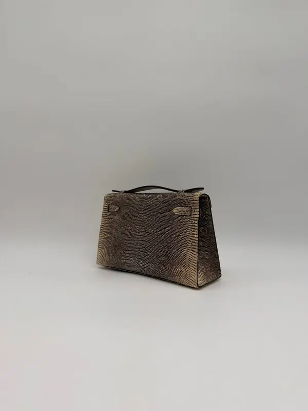 Hermès Kelly Lizard Ombre Palladium Hardware - Brown