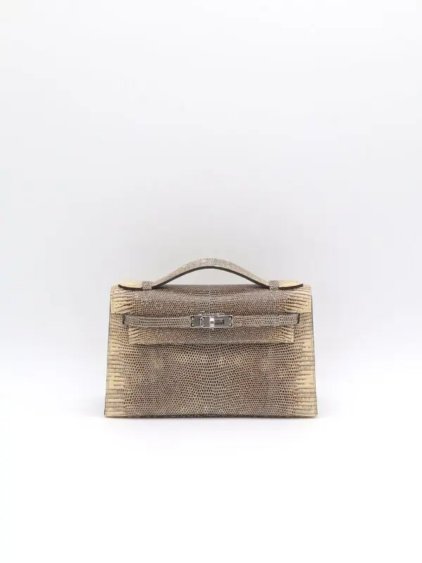 Hermès Kelly Lizard Ombre Palladium Hardware - Brown