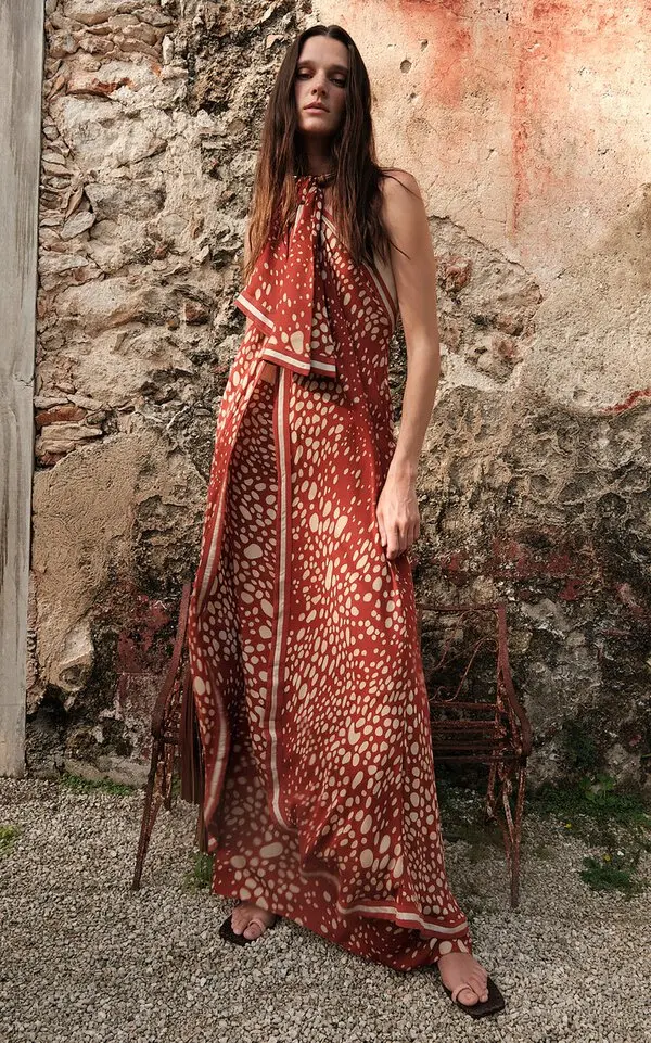Johanna Ortiz Acient Mirage Printed Silk Maxi Skirt