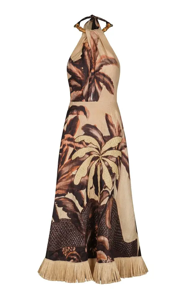 Johanna Ortiz Islands Of Memory" Printed Linen-blend Maxi Dress - Neutral