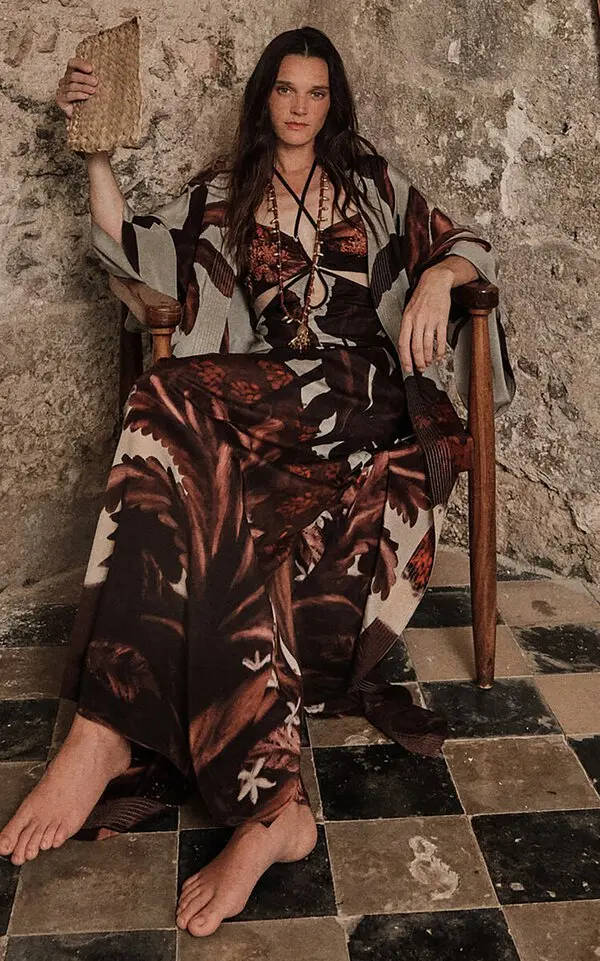 Johanna Ortiz Tropical Wonderland Printed Silk Duster