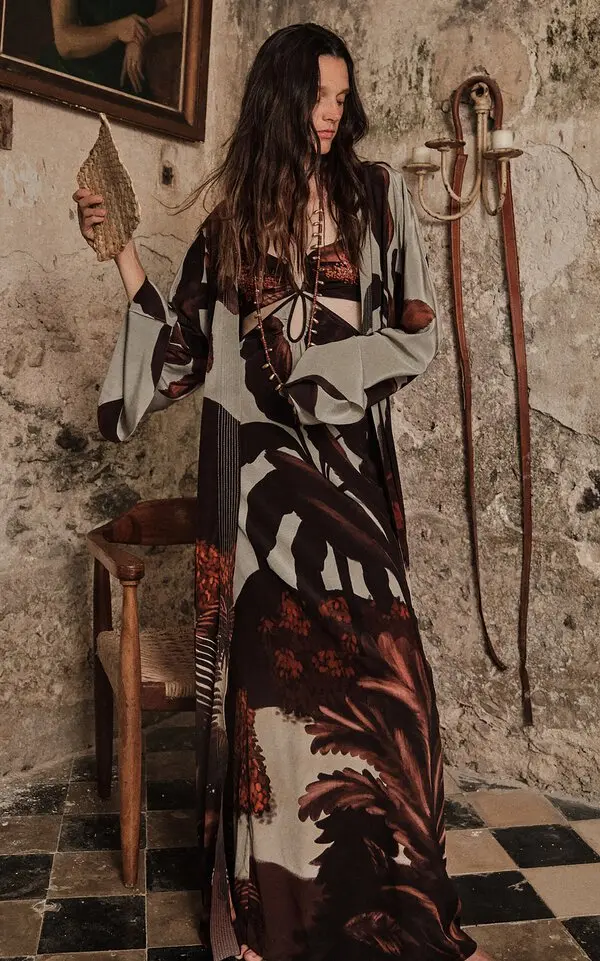 Johanna Ortiz Tropical Wonderland Printed Silk Duster