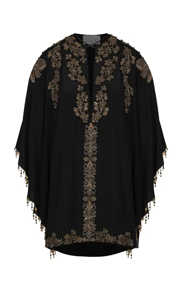 Johanna Ortiz Embellished Silk Tunic - Black