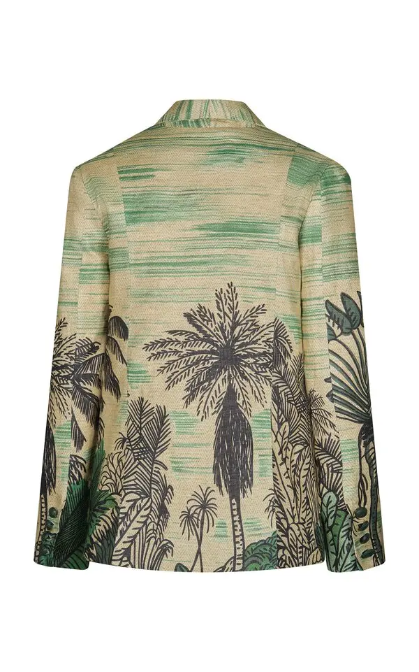 Johanna Ortiz Rock The Plan" Printed Linen Blazer