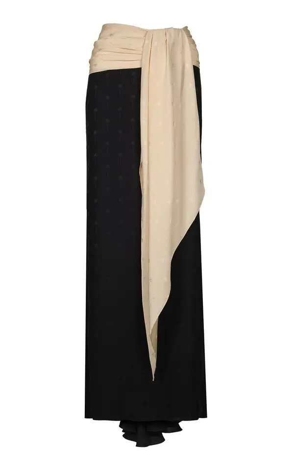 Johanna Ortiz The Hidden Pavilion" Draped Maxi Skirt - Black