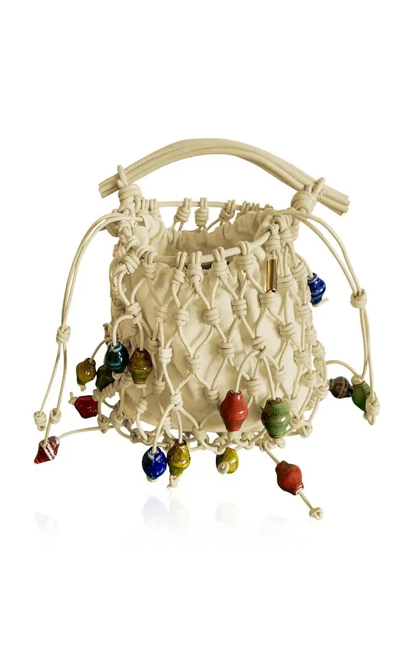 ALEMAIS Mini Leather Macrame Pouch